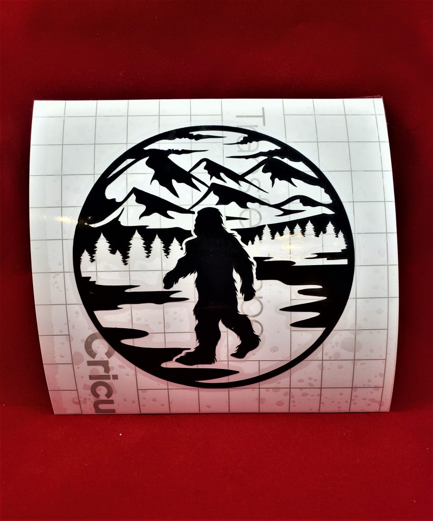 Bigfoot Cut Out Scene Circle #1 Decal Style Bumper Sticker – Abstract ...